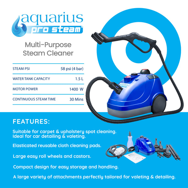 Aquarius Pro Steam - Multi-Purpose Steam Cleaner | Equip2Clean