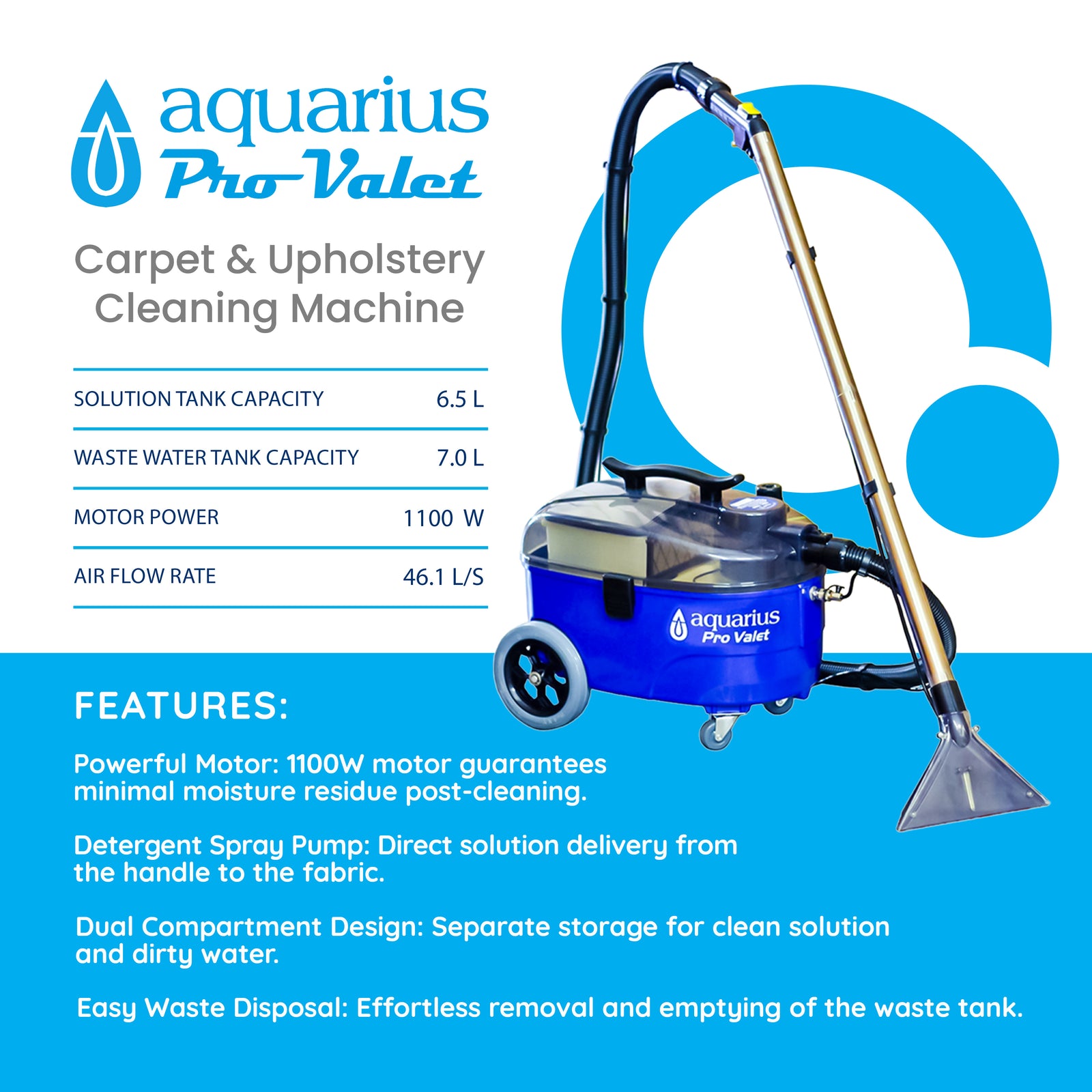 Aquarius Pro Valet Carpet and Upholstery Cleaner Car Valeting Machine ...